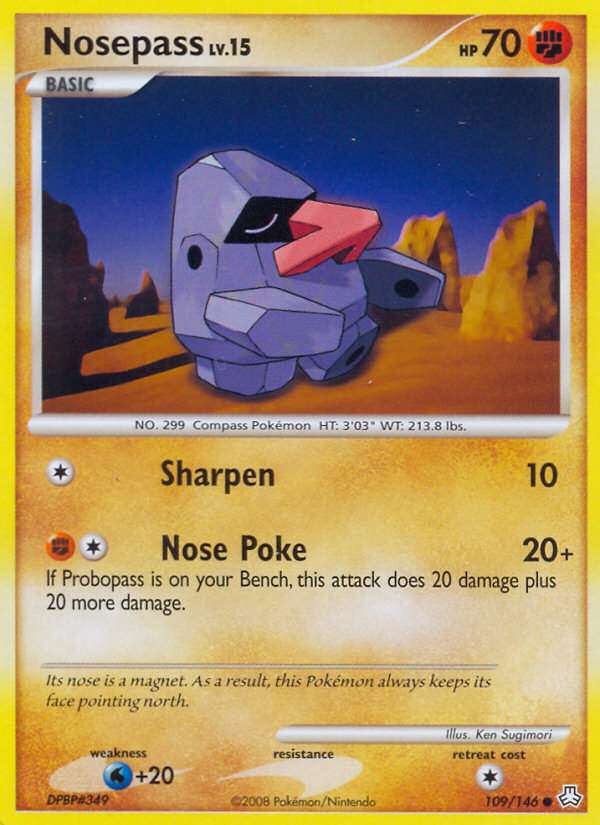 Nosepass 109 (Legends Awakened 2008) Pokemon Card
